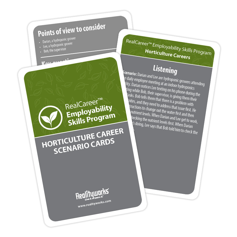 Horticulture Career Scenario Cards - Realityworks